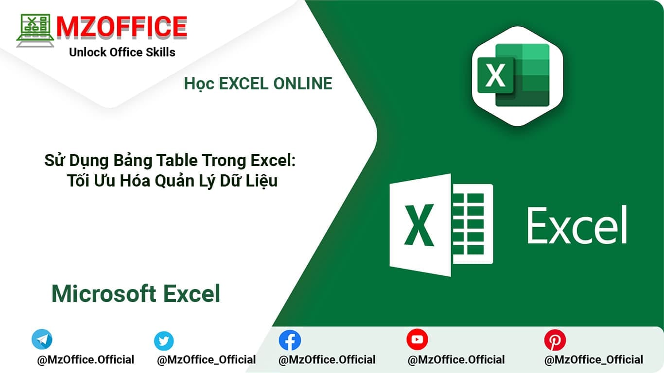Hướng Dẫn Chi Tiết Sử Dụng Bảng Table Trong Excel: Tối Ưu Hóa Quản Lý ...